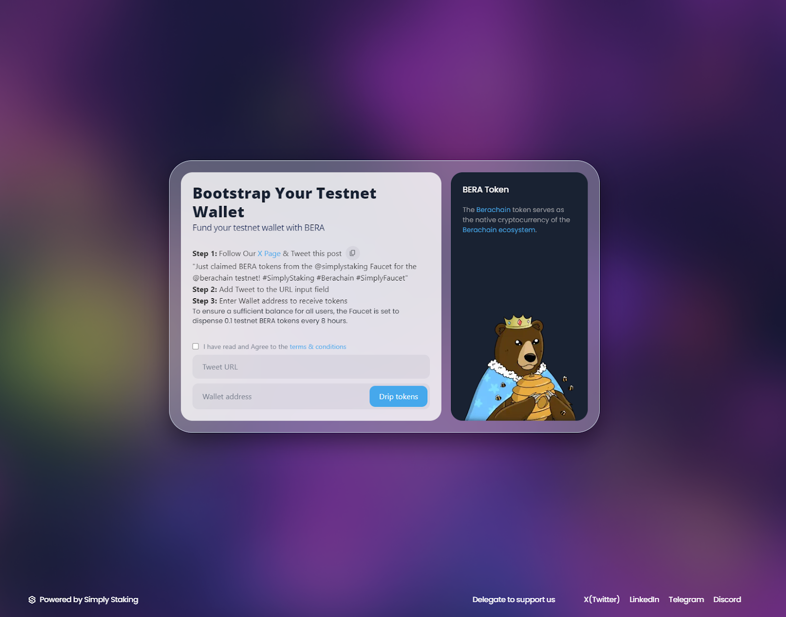 Bera Tokens | Claim Bera | Simply Staking